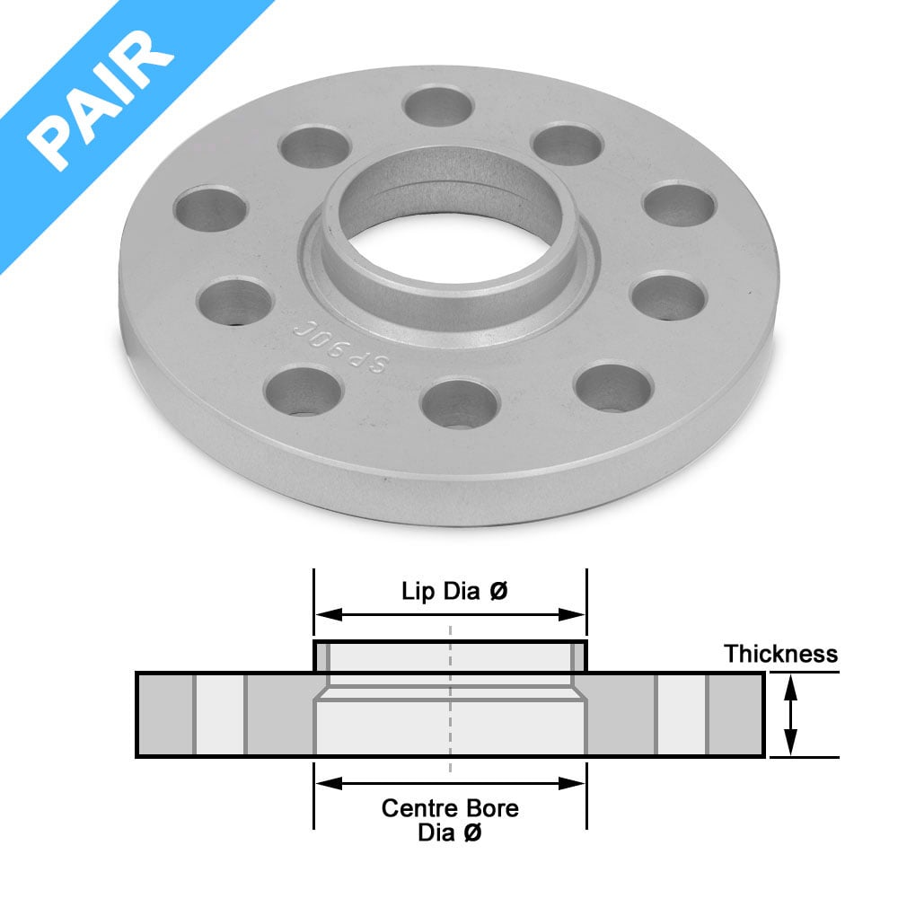 Bimecc Dedicated Slip-On Wheel Spacers (With Lip) Silver