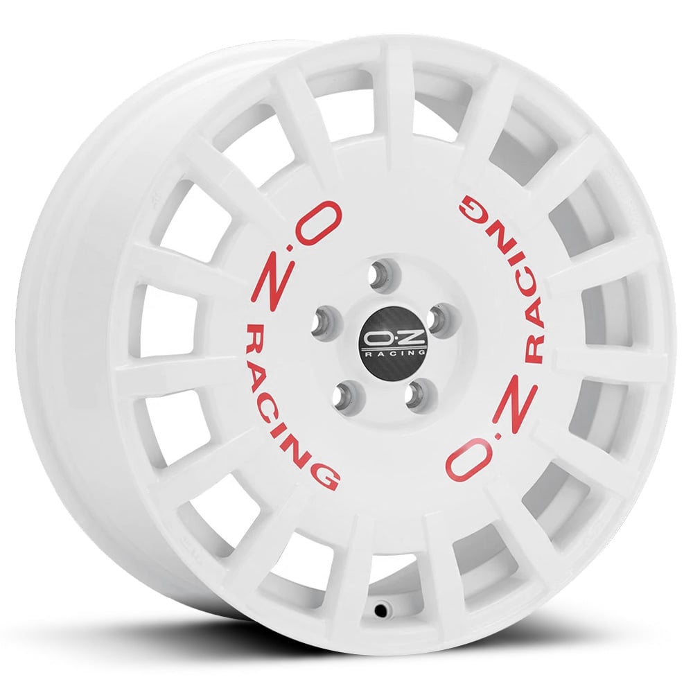 OZ Racing Rally Racing Race White with Red Lettering Alloy W